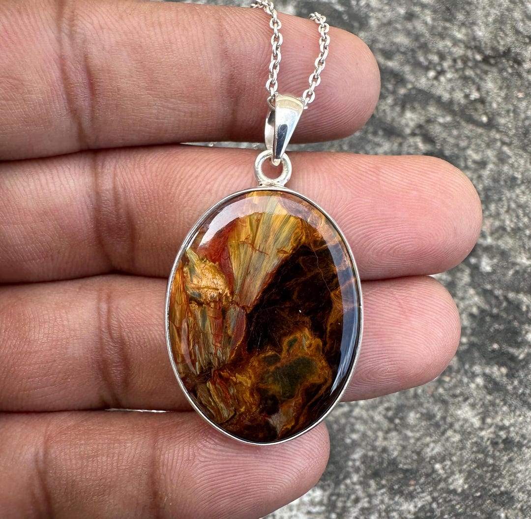 Amazing Genuine Namibian Pietersite Pendant Necklace, 925 Sterling ...