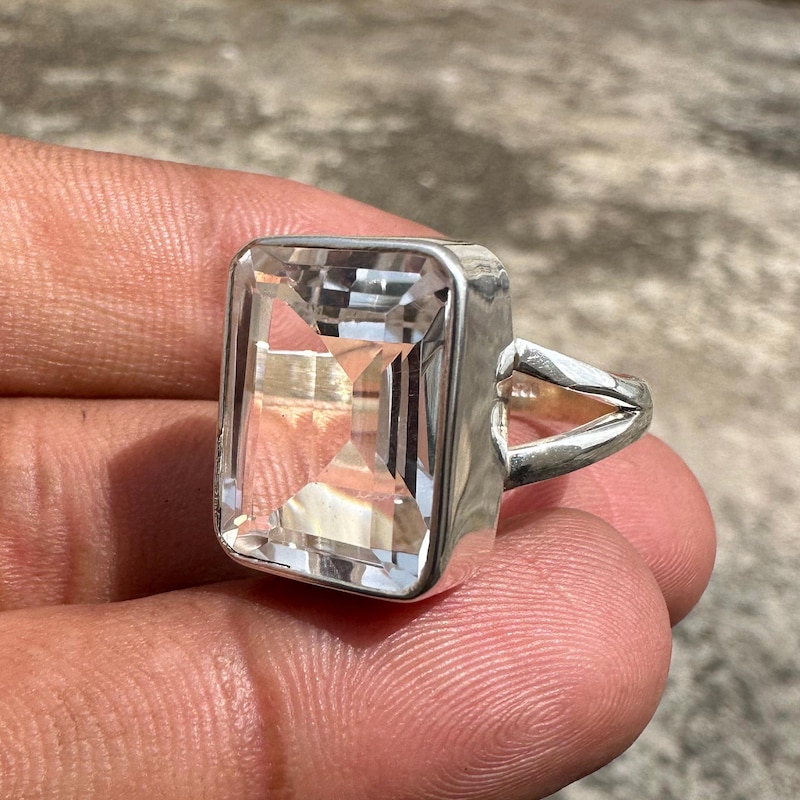 Large Pear Crystal Ring - Etsy