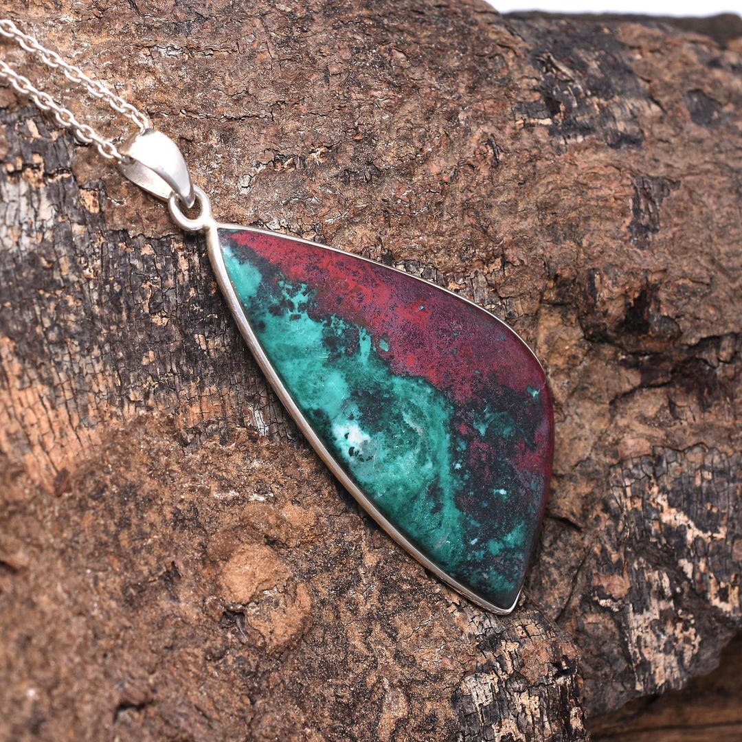 Amazing Natural Sonora Sunset Jasper Pendant Necklace in 925 Sterling ...