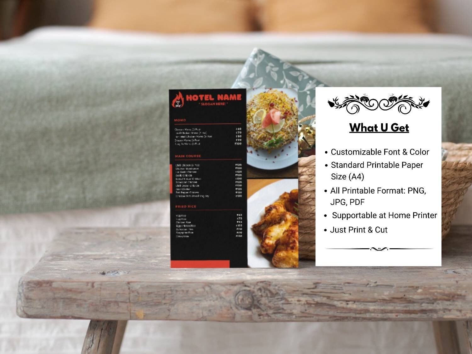 Restaurant Menu Pub Menu Canva Template Digital Download Menu, Simple ...