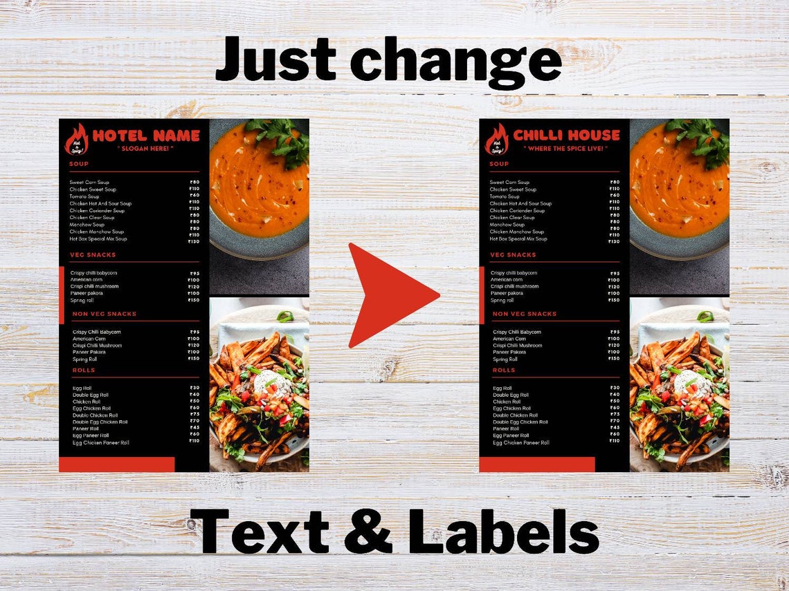 Restaurant Menu Pub Menu Canva Template Digital Download Menu, Simple ...