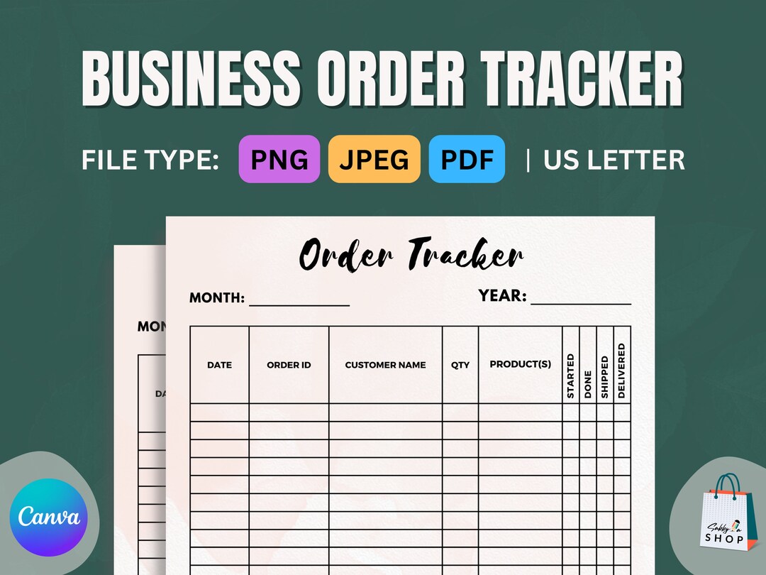 Business Order Tracker Editable Canva Template Sales Tracker Printable ...