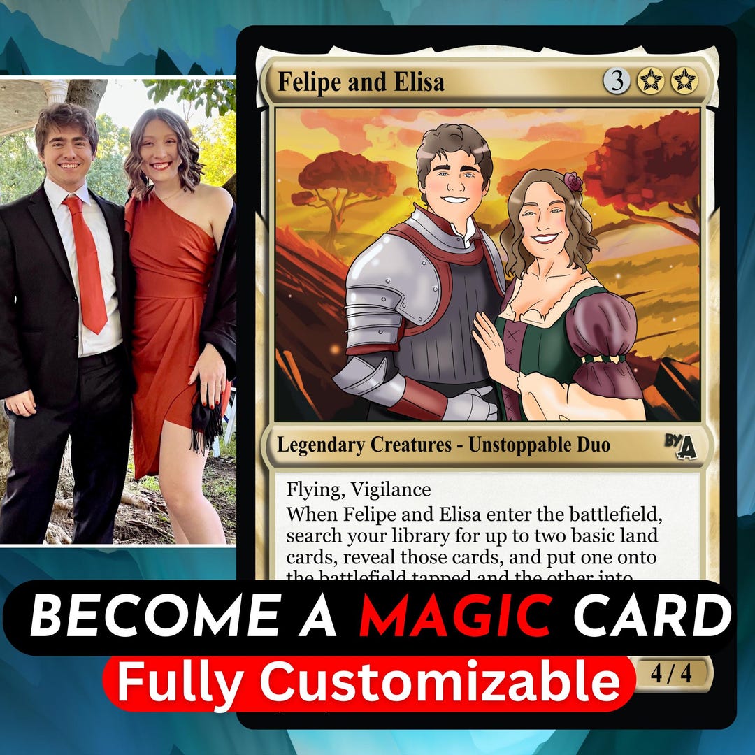 Custom MTG Card, Magic the Gathering Illustration, Anniversary Gift (10x Copies) - Etsy