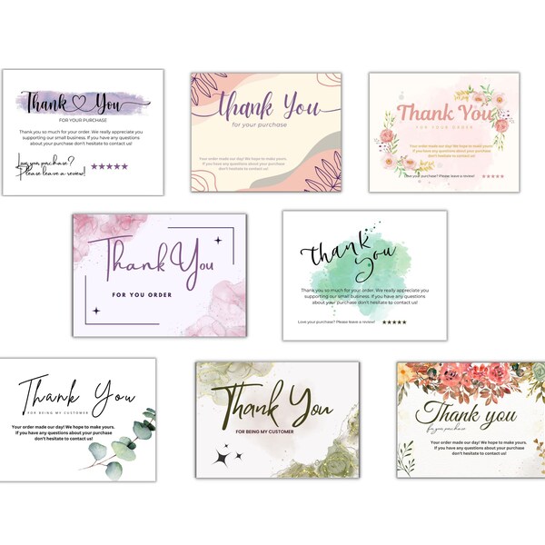 Thank You Cards for Customer Appreciation - Etsy