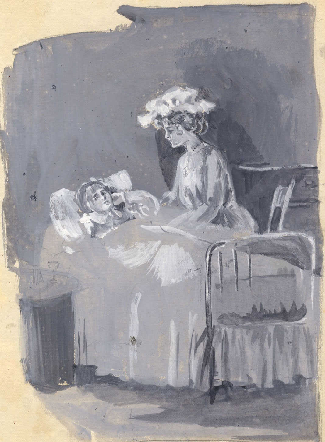 Dorothy B.M. Kerr Edwardian Scene Child in Sick Bed C.1905 - Etsy