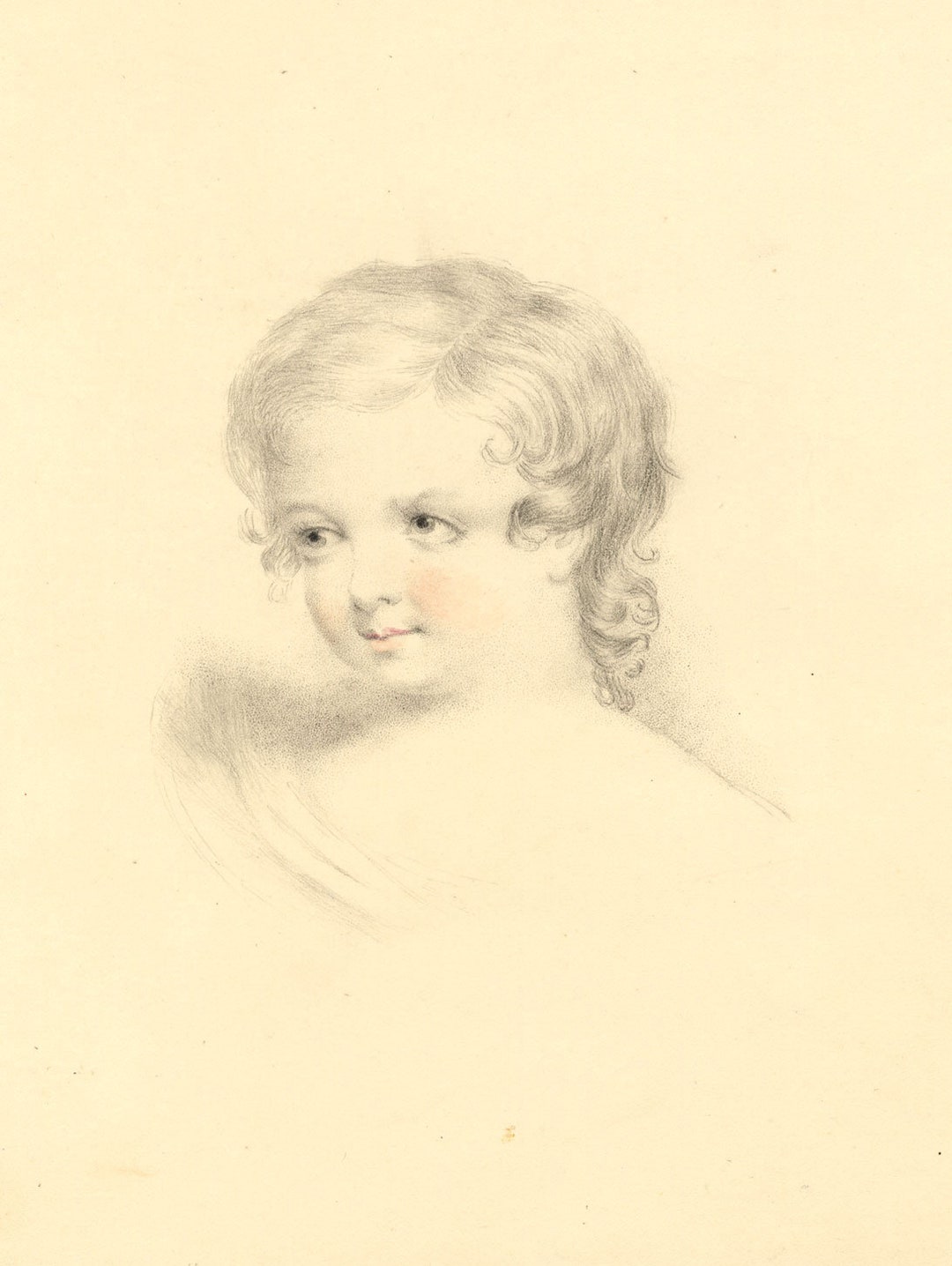 A.M.H., Portrait of a Sweet Young Child – Early 19th-century Graphite ...