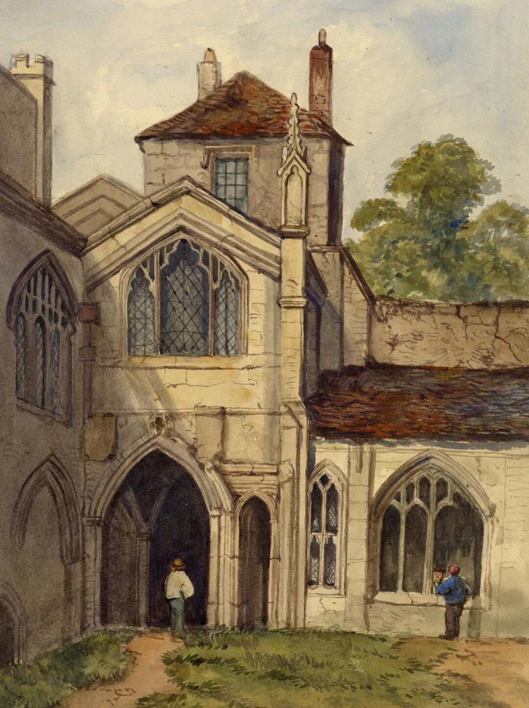 Bishop's Chapel Chester Cathedral Watercolour Painting C.1860 Original ...