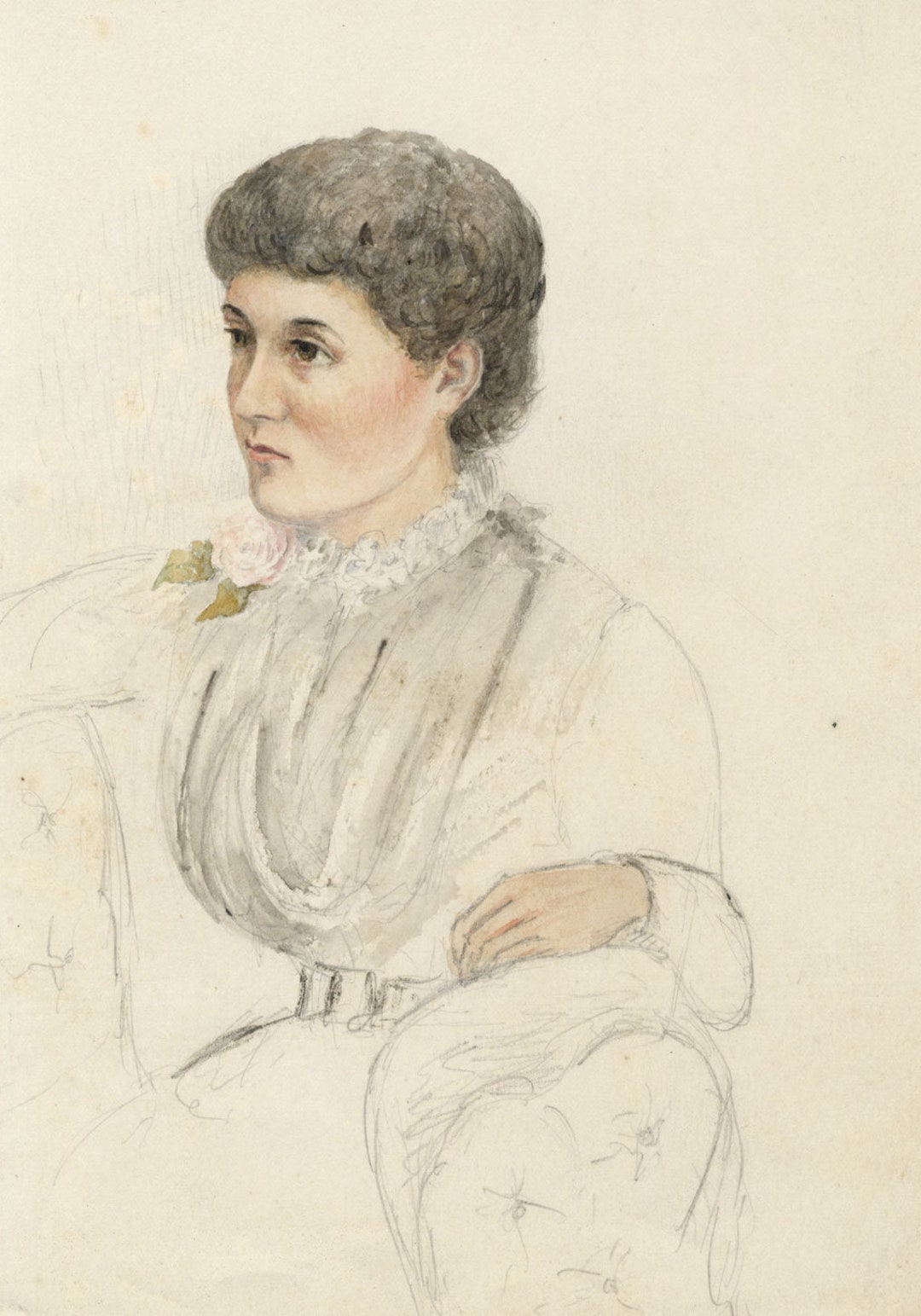 Portrait of Millie Hullah at Kinellan Watercolour Painting 1885 M.O ...