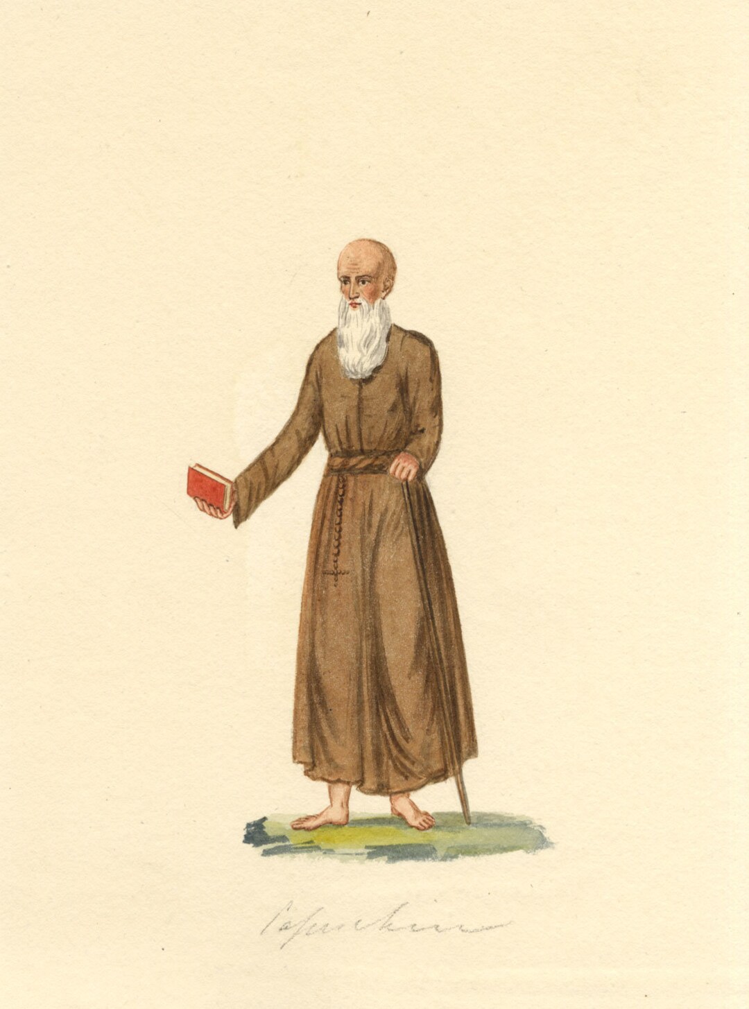 Traditional Costume: Capuchin Monk – Early 19th-century Watercolour ...