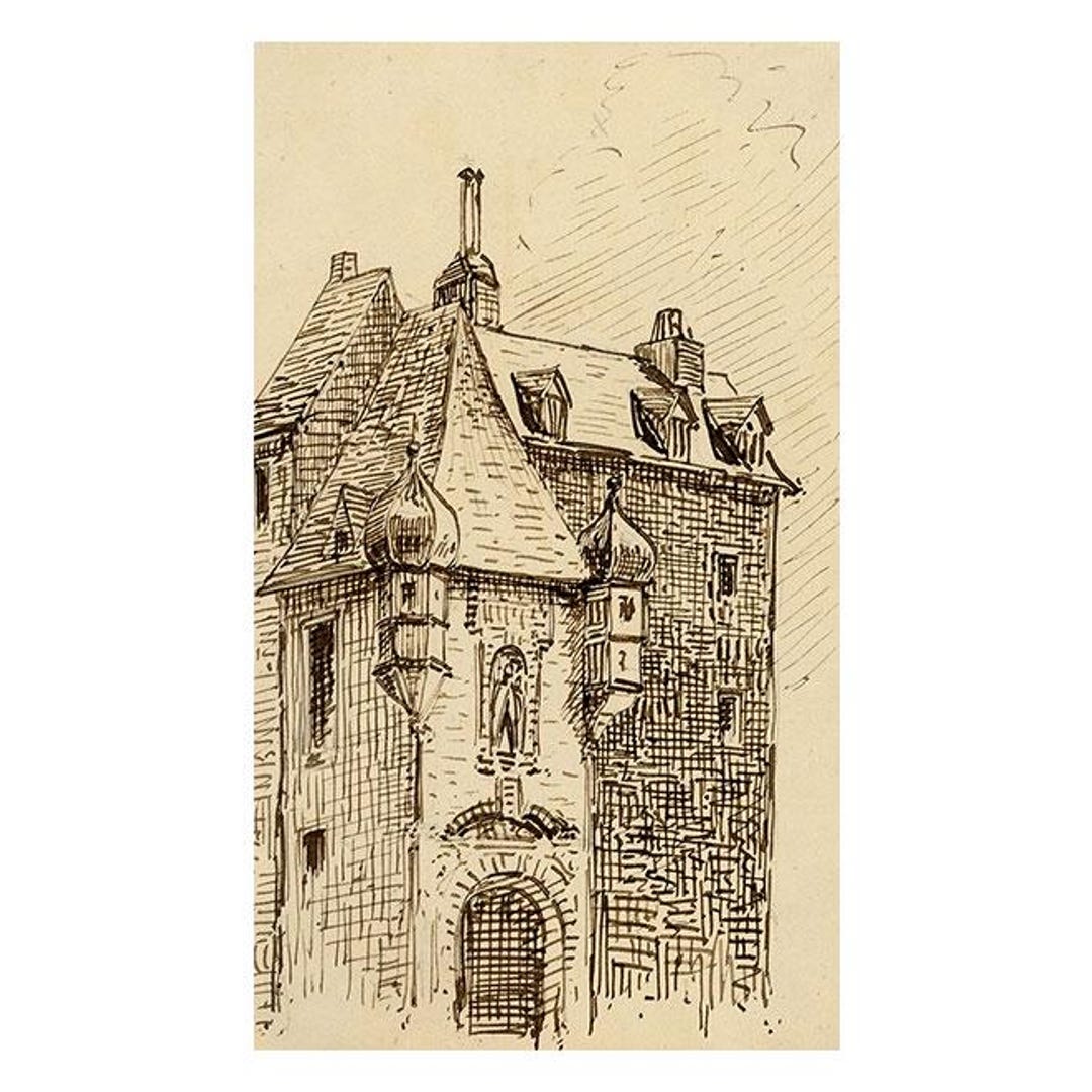 George John Cayley Drawing 1874 Lieutenancy Building Honfleur Normandy ...