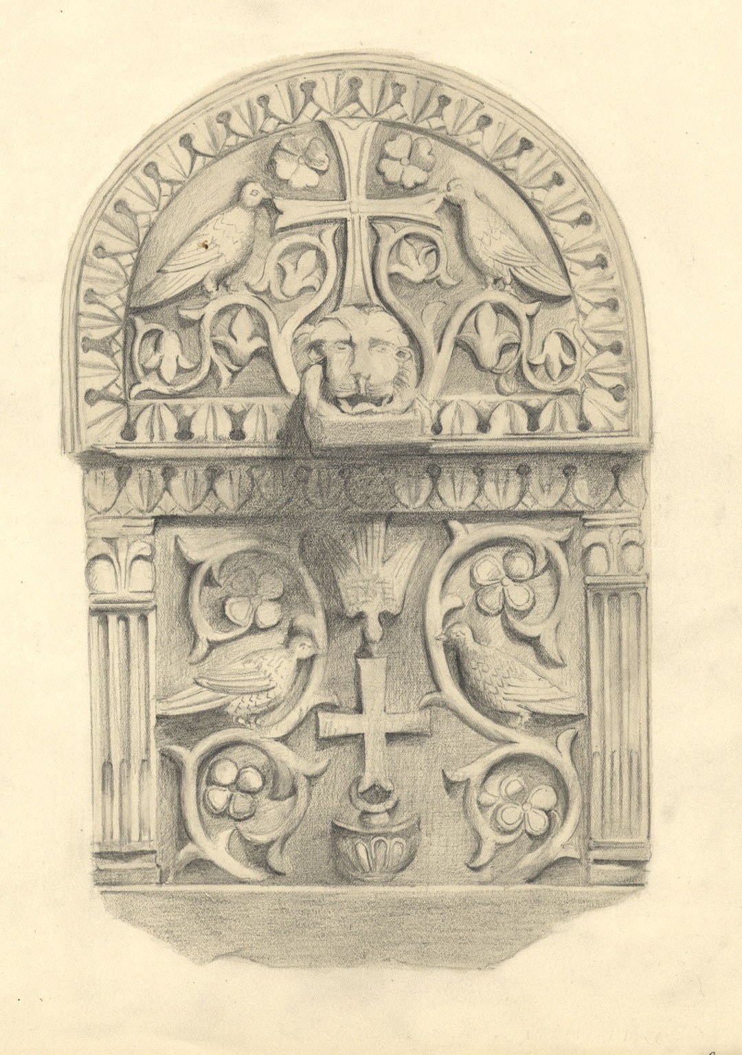 Byzantine Ornament Graphite Drawing C.1910s E.M. Thomson Original - Etsy