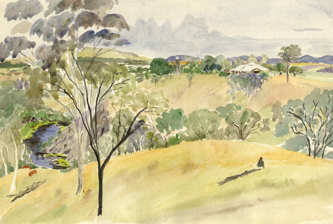 Caboonbah Homestead Brisbane Queensland Australia Dipinto c.1944 Stan ...