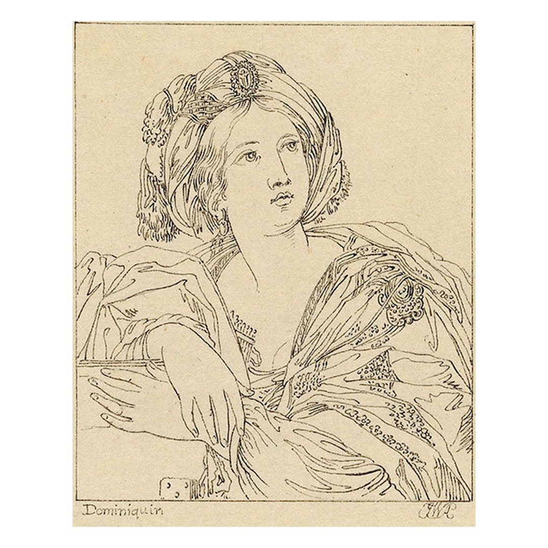 John White Abbott, A Sibyl After Domenichino – Original C.1805 Pen ...