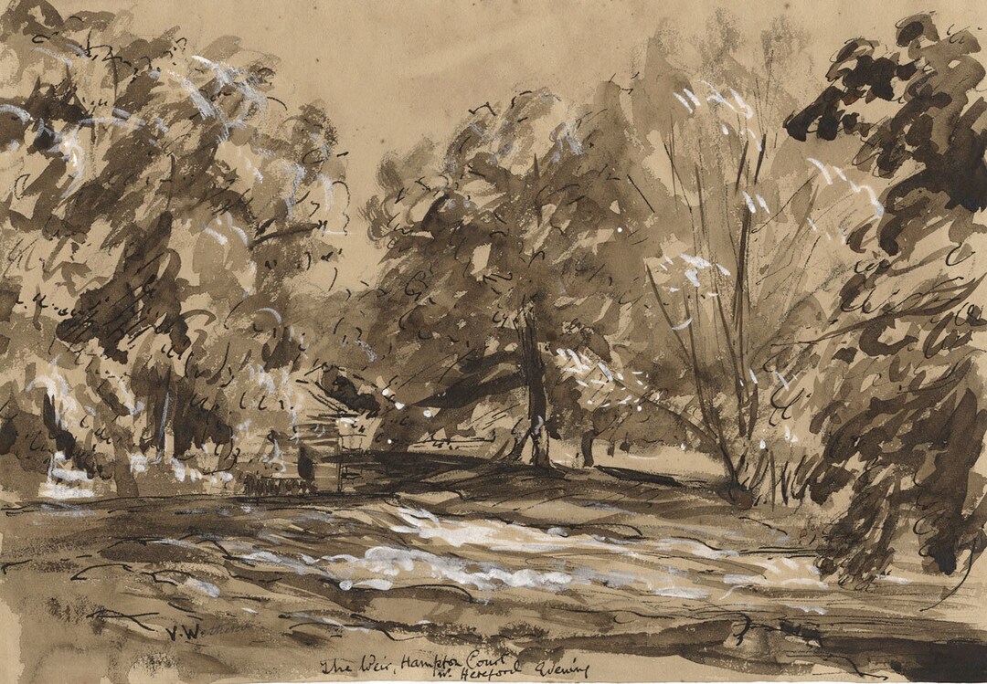 Vernon Wethered NEAC Painting Early C20th Weir Hampton Court Hereford ...