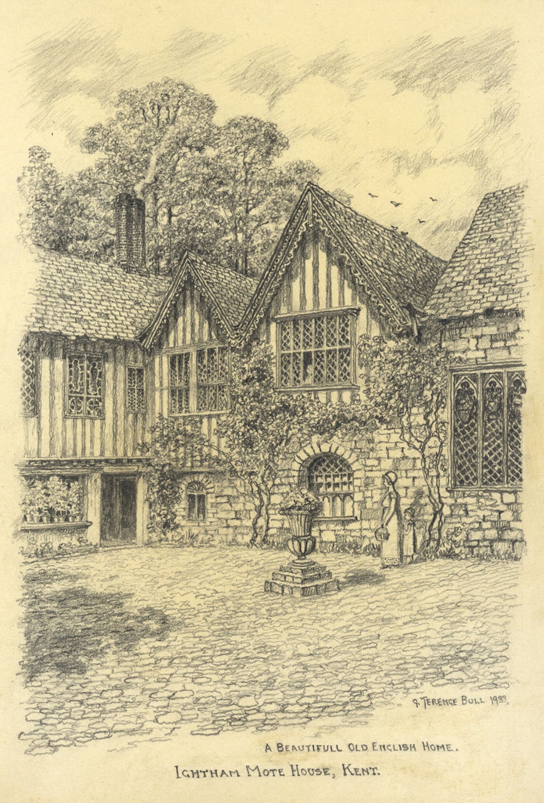 G. Terence Bull, Ightham Mote House, Kent – Original 1933 Graphite ...