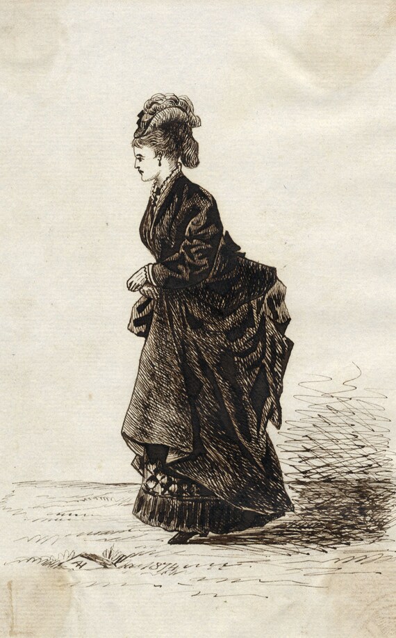 Victorian Pen And Ink Drawing