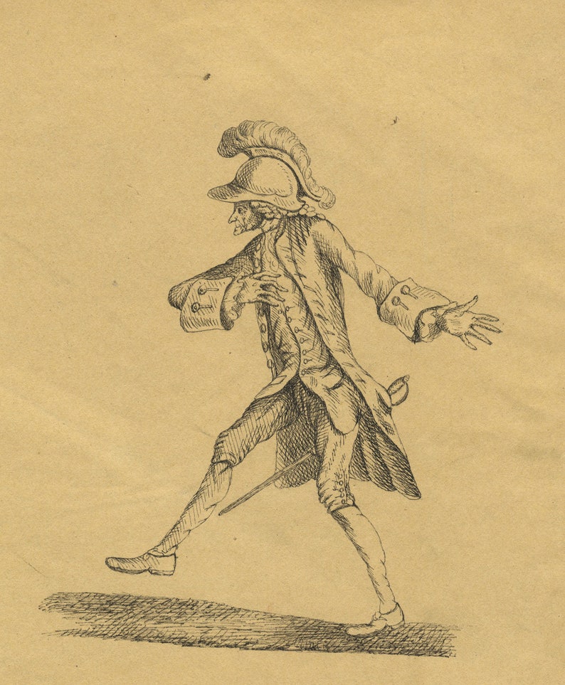 Caricature of Actor John Brougham Pen & Ink Drawing Late 19th Century ...