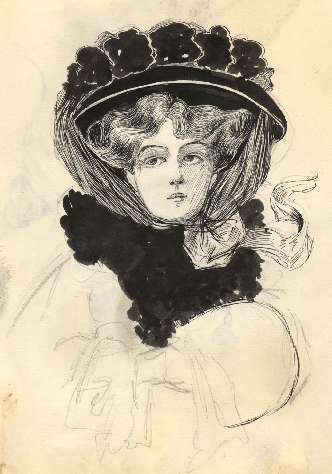 Dorothy B.M. Kerr Edwardian Lady in Motoring Bonnet C.1902 - Etsy