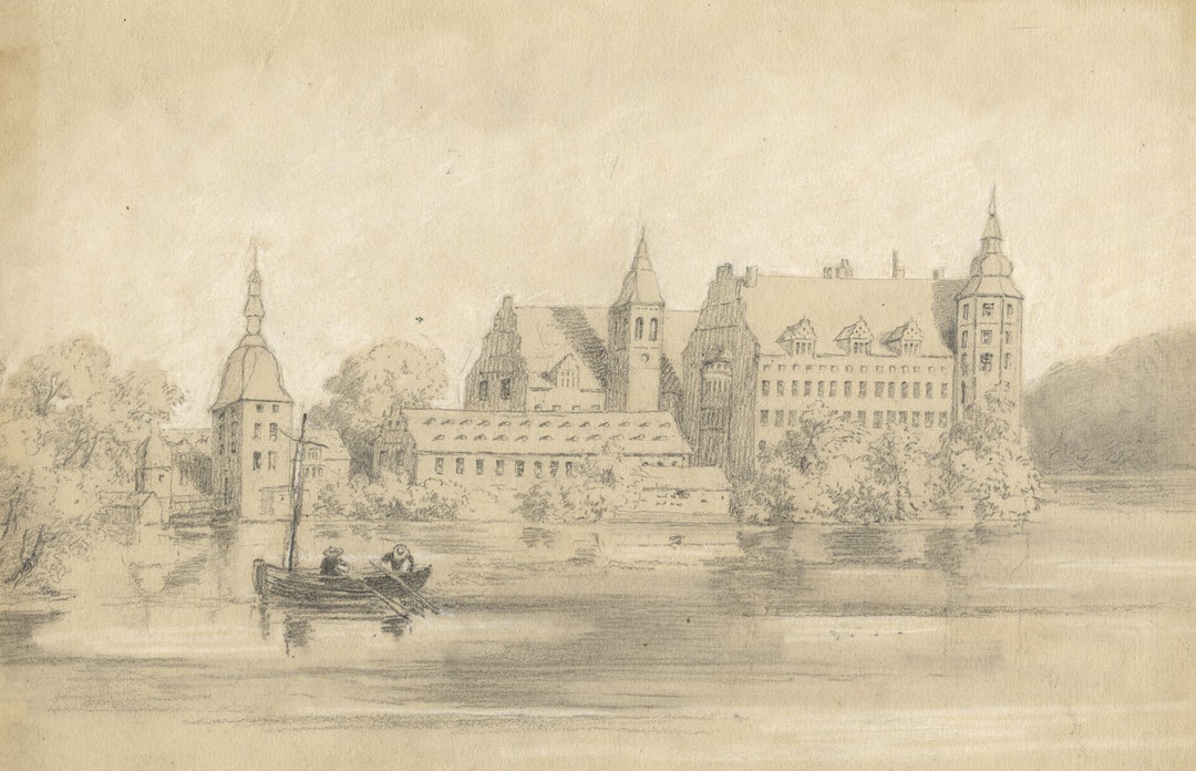 E.C.A.H., Frederiksborg Castle, Denmark – Late 19th-century Graphite ...