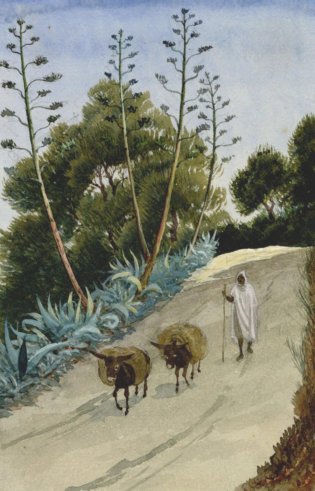 George John Cayley Painting 1874 Pack Donkeys Mustapha Superior Algiers ...