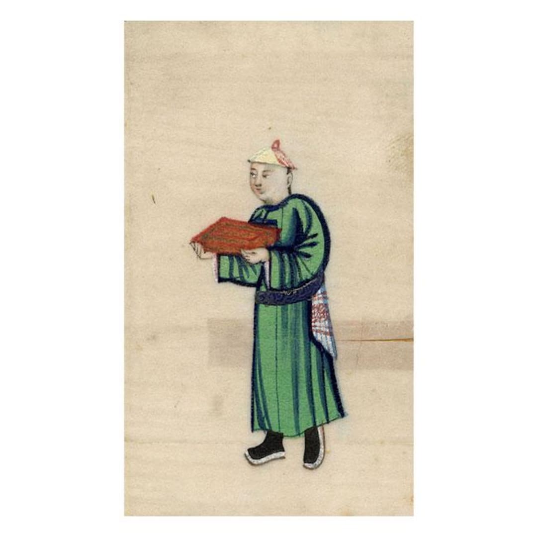 Antique 19th-century Chinese Pith Painting Qing Dynasty Messenger - Etsy
