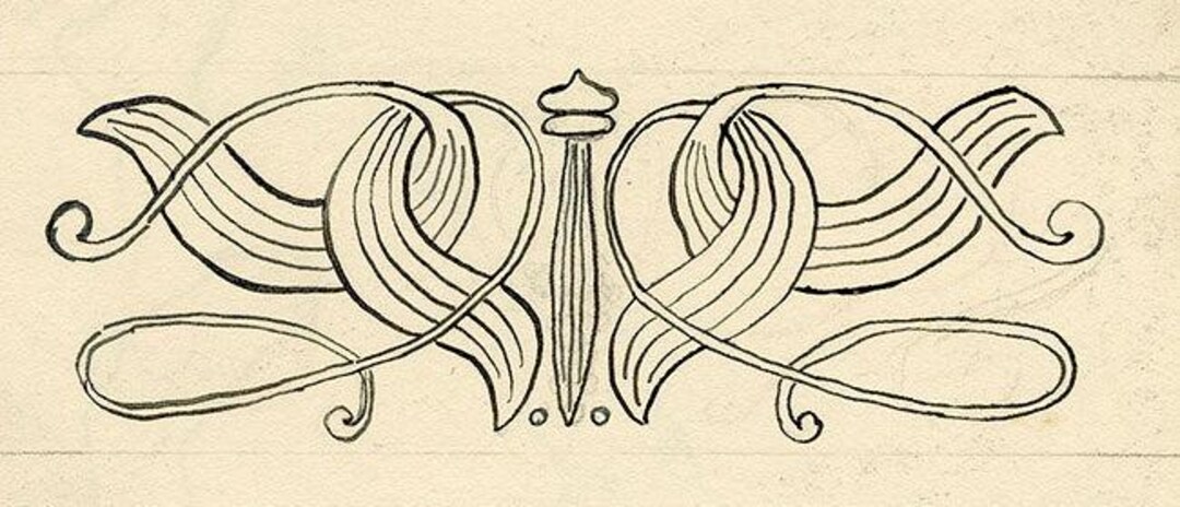 Pickford Robert Waller Pen & Ink Drawing C.1890s Decorative Art Nouveau ...