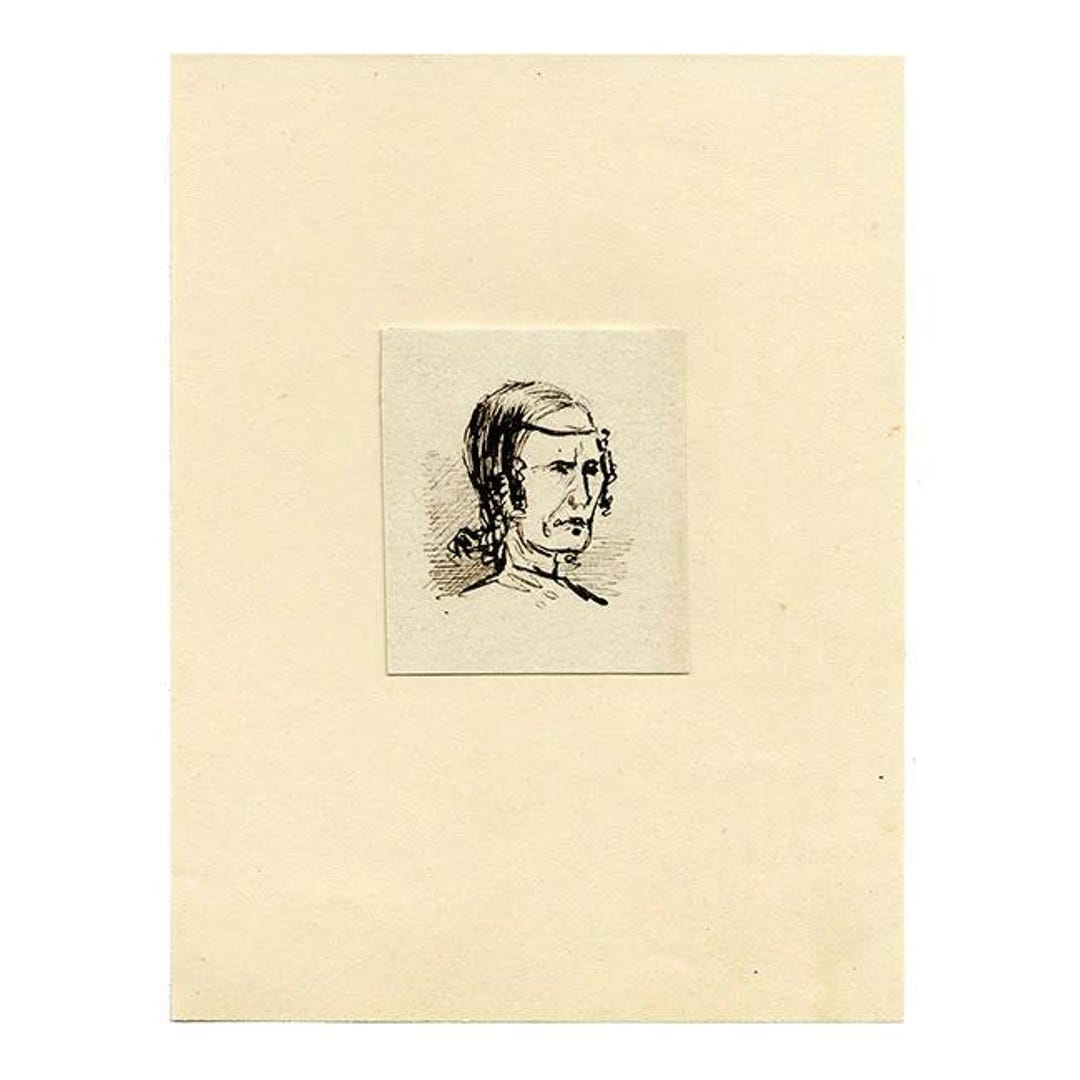 Pickford Robert Waller Pen & Ink Drawing C.1860s Miniature Portrait of ...