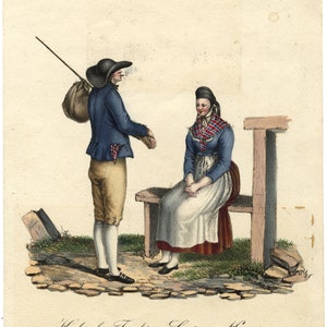 Traditional German Hessian Costume – 1851 Hand-coloured Lithograph - Etsy