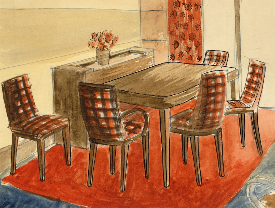 S. Foley, Interior Design 1950s Dining Room Table & Chairs–mid-c20th ...