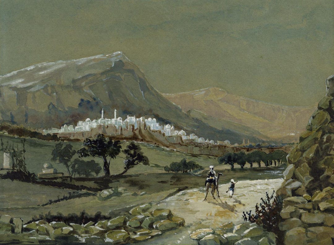 The Valley of Shechem, Southern Levant – Early 20th-century Gouache ...