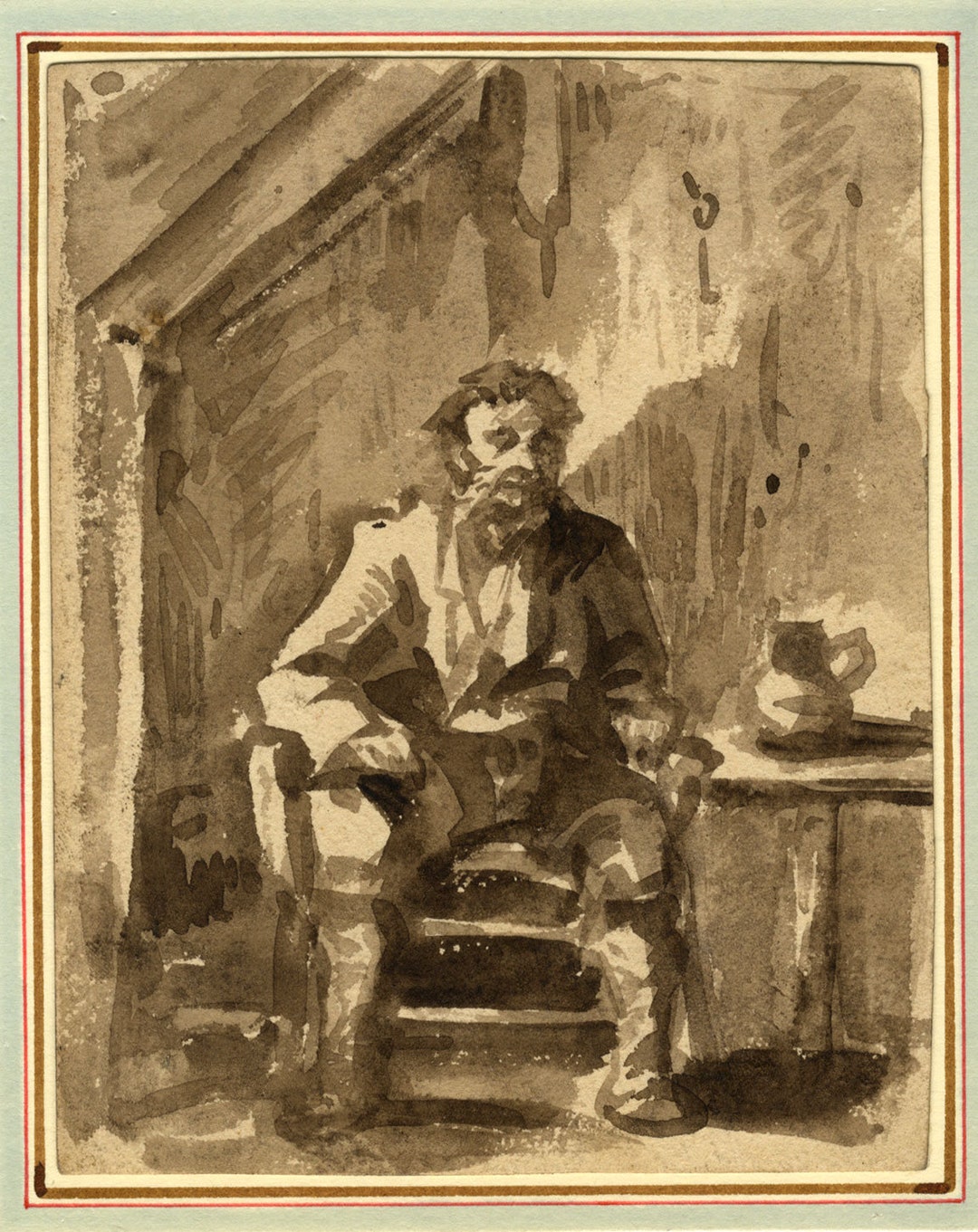 Thomas Barker of Bath, Seated Man With Jug – Early 19th-century ...