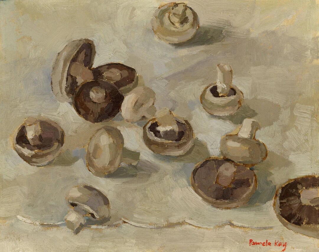 Pamela Kay RWS RBA NEAC Oil Painting 20th-century Mushrooms Study ...