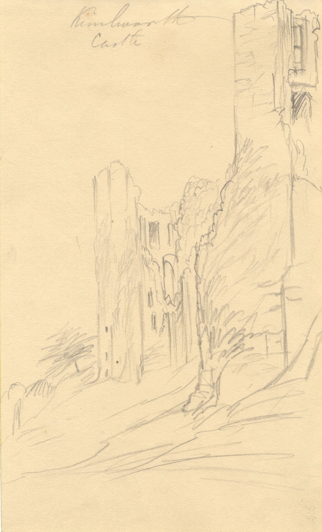 Alfred Swaine Taylor Graphite Drawing 1833 Kenilworth Castle ...