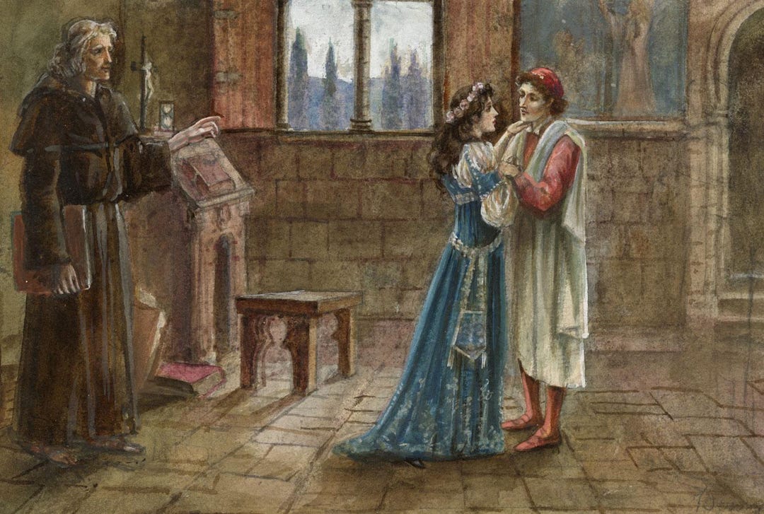 V. Downes, Shakespeare's Romeo & Juliet With Friar Lawrence – C.1898 ...