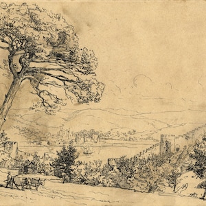 Tristram James Ellis, Rumeli Fortress, Istanbul, Turkey – 1888 Pen ...