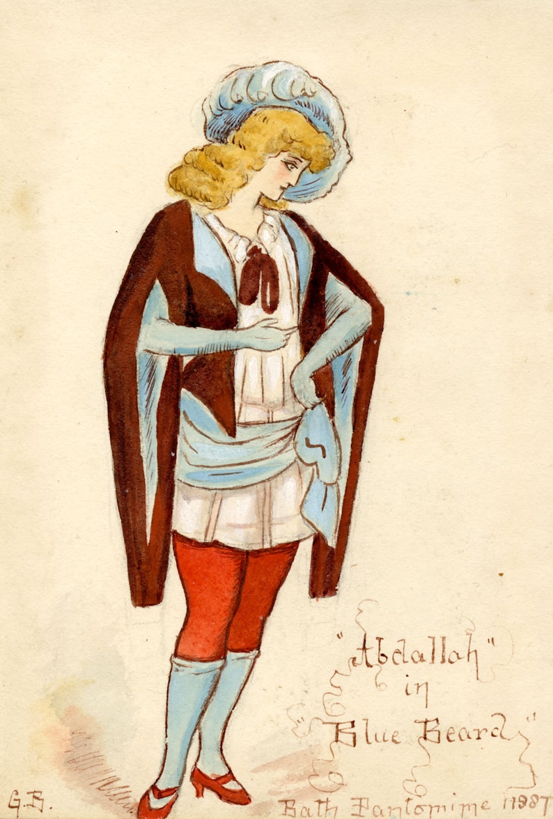 G.B. Theatre Costume: Abdallah in Blue Beard Bath Pantomime - Etsy