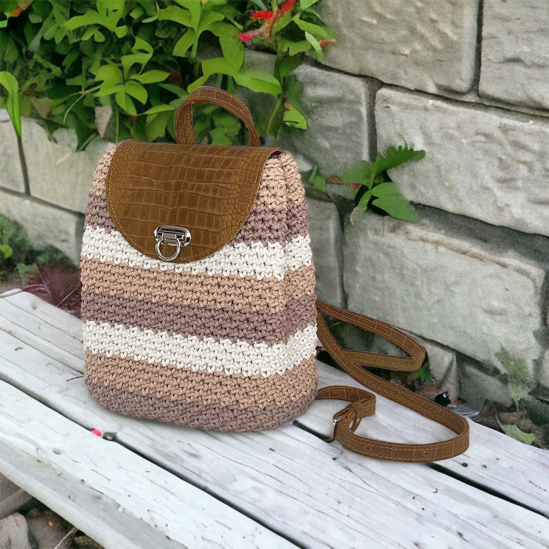 Crochet Backpack, Modern Stylish Backpack, Gift for Her ASTI - Etsy