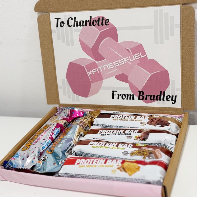 Personalised Protein Bars Gift Box, Protein Bar Box, Fitness Lover ...