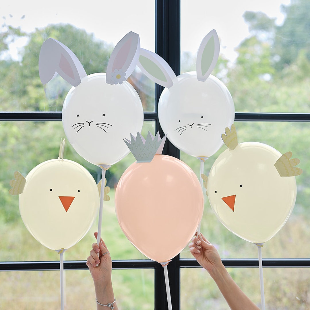5 Easter Bunny Balloons, Easter Decorations, Easter Party Supplies, Easter Balloons, Bunny Baby ...