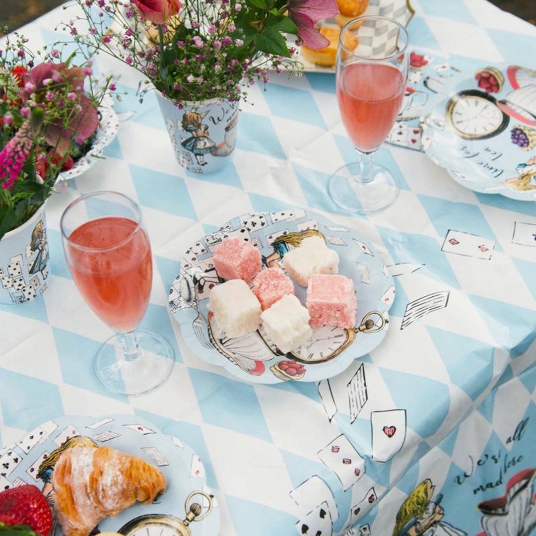 Alice in Wonderland Party Table Cover, Paper Table Cloth, Alice ...