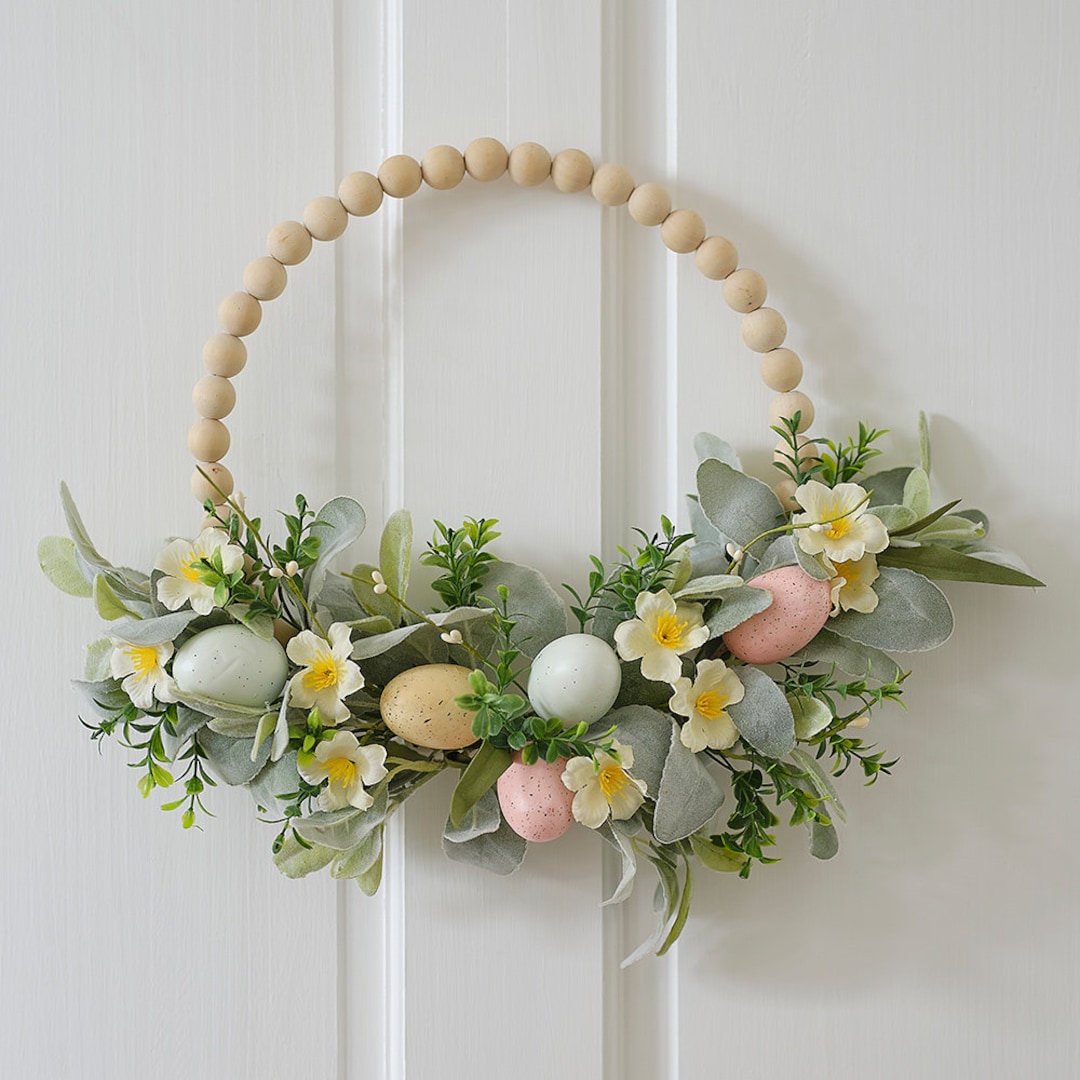 Easter Egg Wreath, Easter Front Door Wreath, Easter Decorations, Easter ...