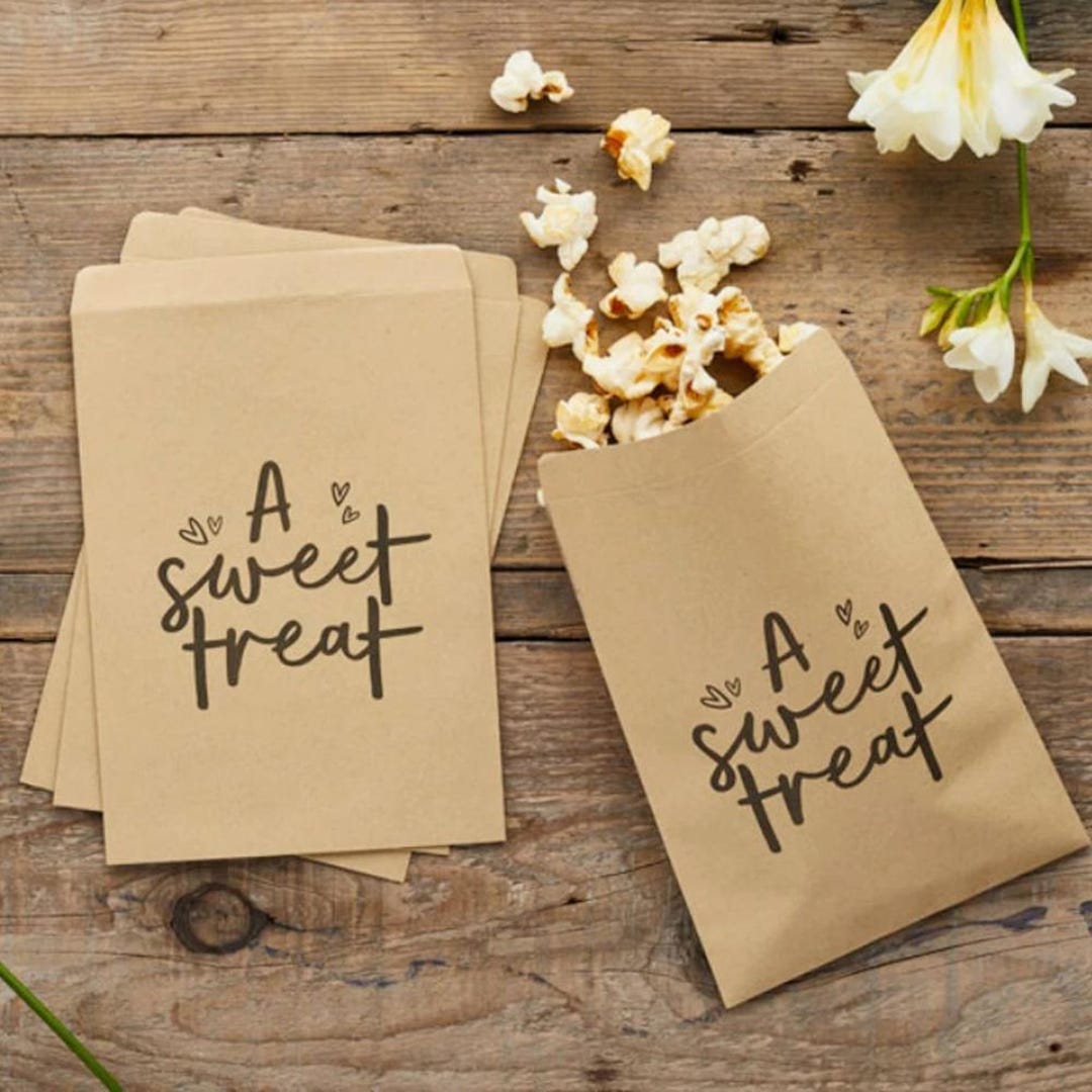 20 Kraft Paper Bags, Wedding Favors, Wedding Sweet Bags, Wedding Treat ...