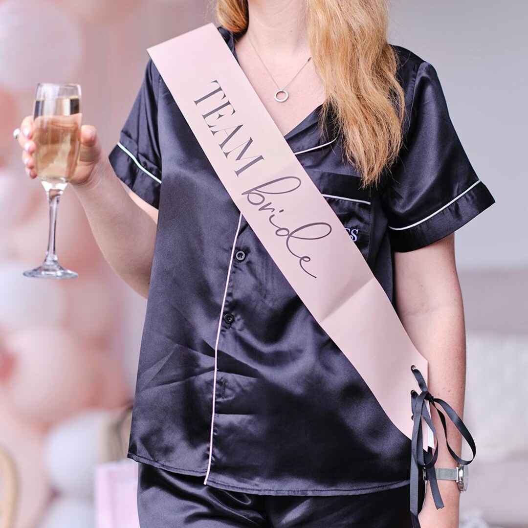 1 Pink Team Bride Sash, Hen Party Sash, Bridal Shower Sash ...
