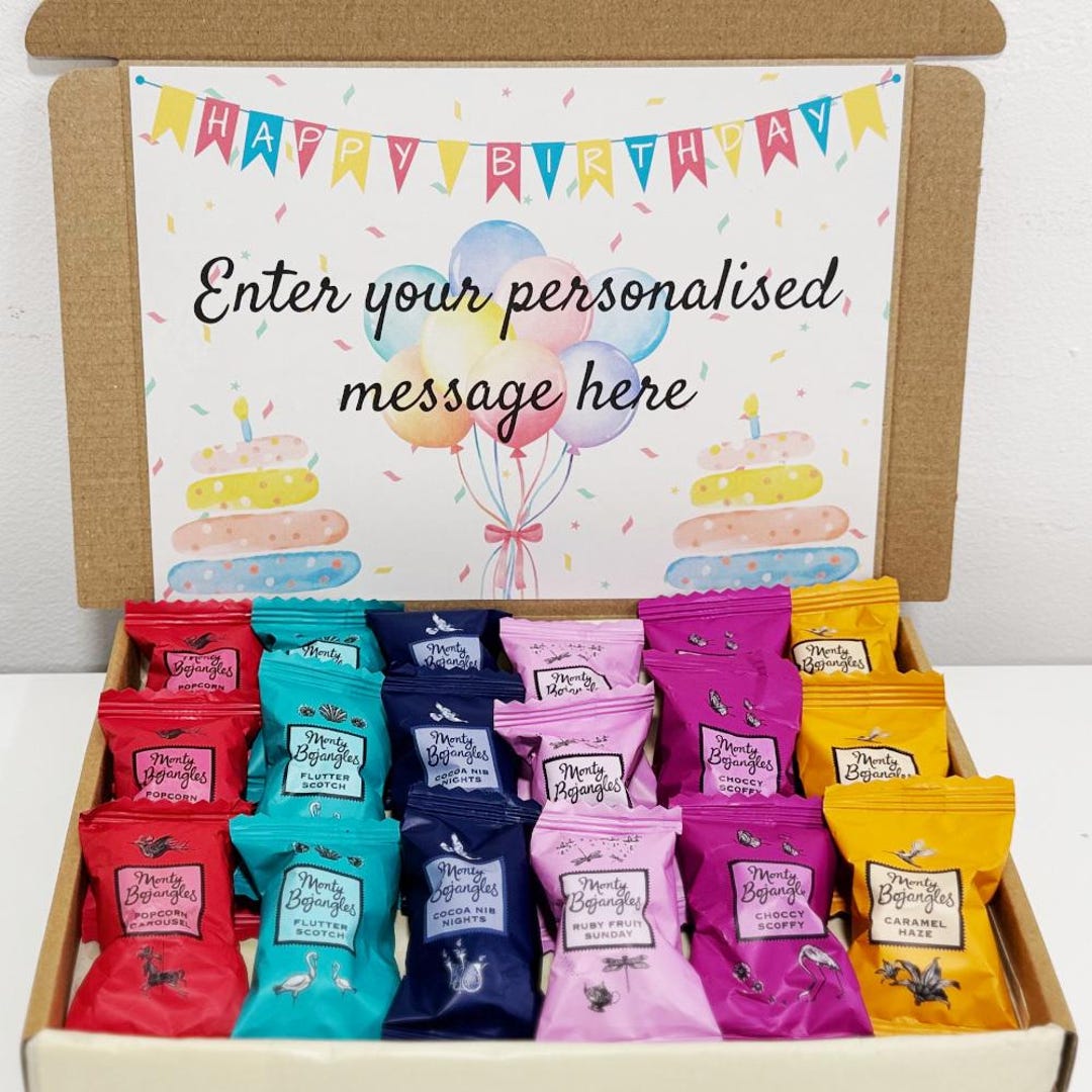 Personalised Birthday Chocolate Gift Box, Monty Bojangles Chocolate ...
