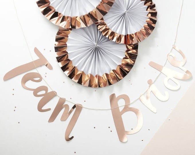 2 X Team Bride HEN PARTY BANNERS Rose Gold / Gold / Silver Personalised ...