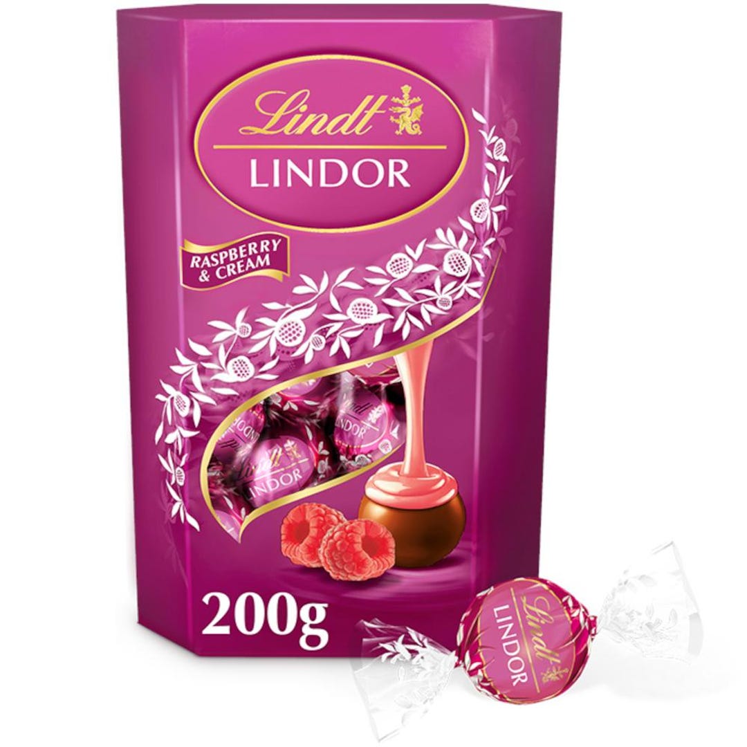 Lindt Raspberry & Cream Chocolate Truffles Box 200gm, Lindt Milk ...