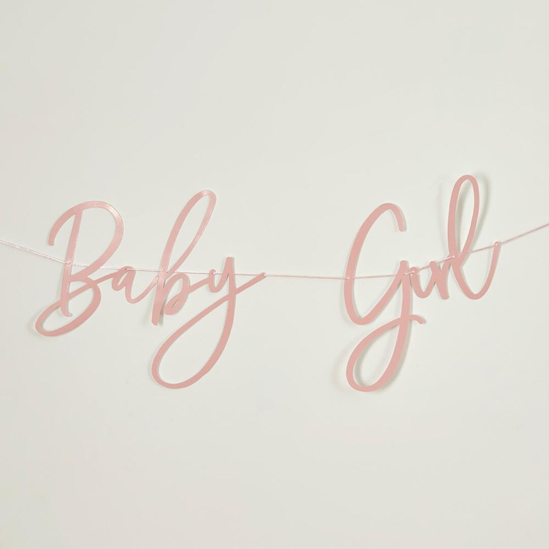 Pink Baby Girl Sign, Baby Girl Banner, Pink Baby Shower Decorations ...