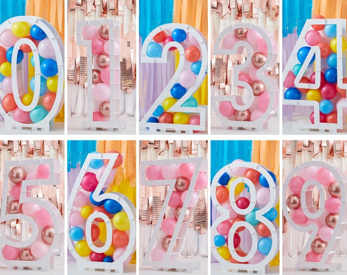 DIY Balloon Mosaic Number 6 Stand, Balloon Mosaic Frame 6th 16th ...