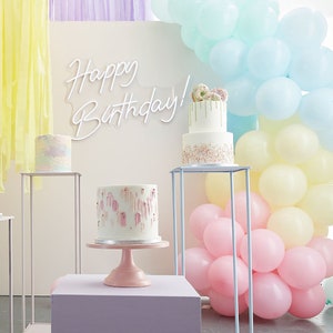 Pastel Rainbow Party Decorations, Pastel Birthday Banner, Pastel ...