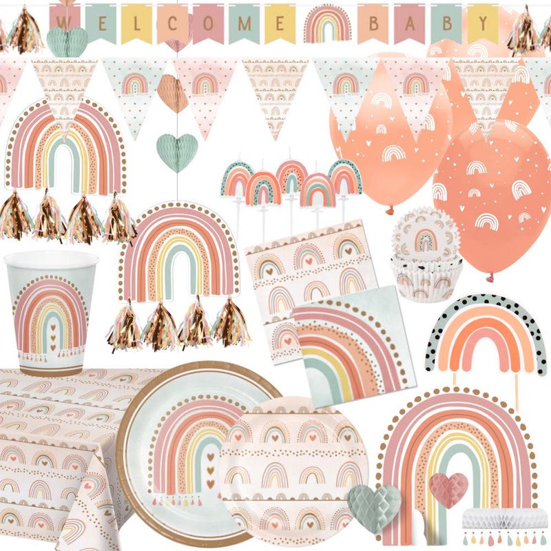 Rainbow Theme Party - Etsy